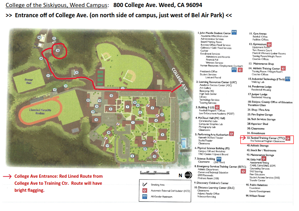 Map to June 1st event on COS campus