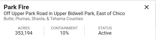 Progress in fighting Park Fire